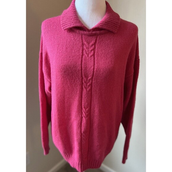 Sweaters | Vintage Northern Isles Cherry Pink Sweater Women Size Xl ...